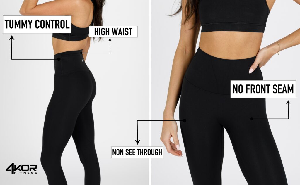No Front Seam Leggings - Women's Workout Leggings | 4KOR Fitness